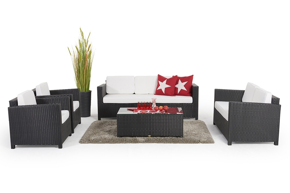 Rattan Lounge Set Momoko schwarz